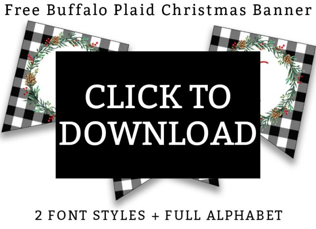 Buffalo Plaid Christmas Banner - Free Printable Christmas Banner