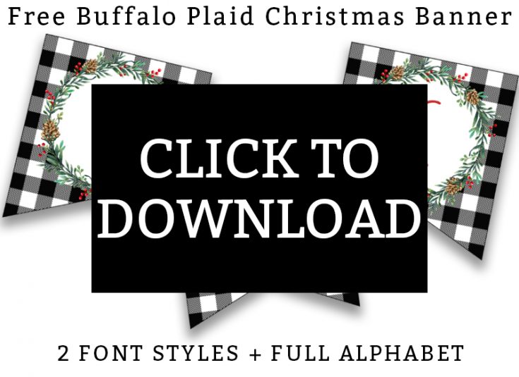 Buffalo Plaid Christmas Banner - Free Printable Christmas Banner