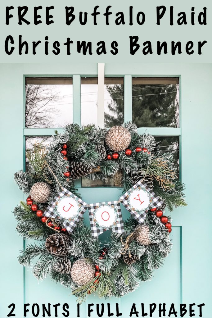 Buffalo Plaid Christmas Banner - Free Printable Christmas Banner