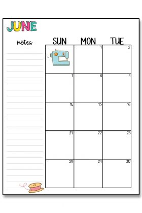 Free 2020 Craft Calendar - A Craft Themed Printable Calendar