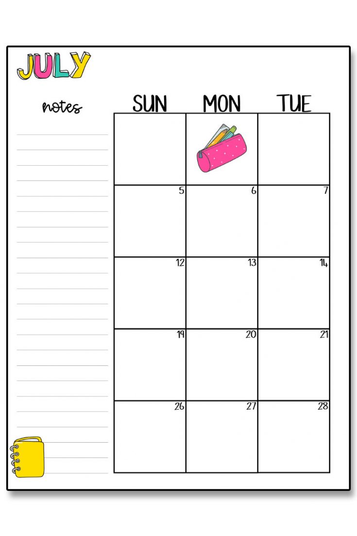 Free 2020 Craft Calendar - A Craft Themed Printable Calendar