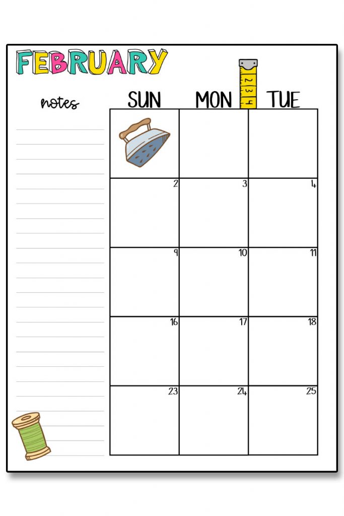 Free 2020 Craft Calendar - A Craft Themed Printable Calendar