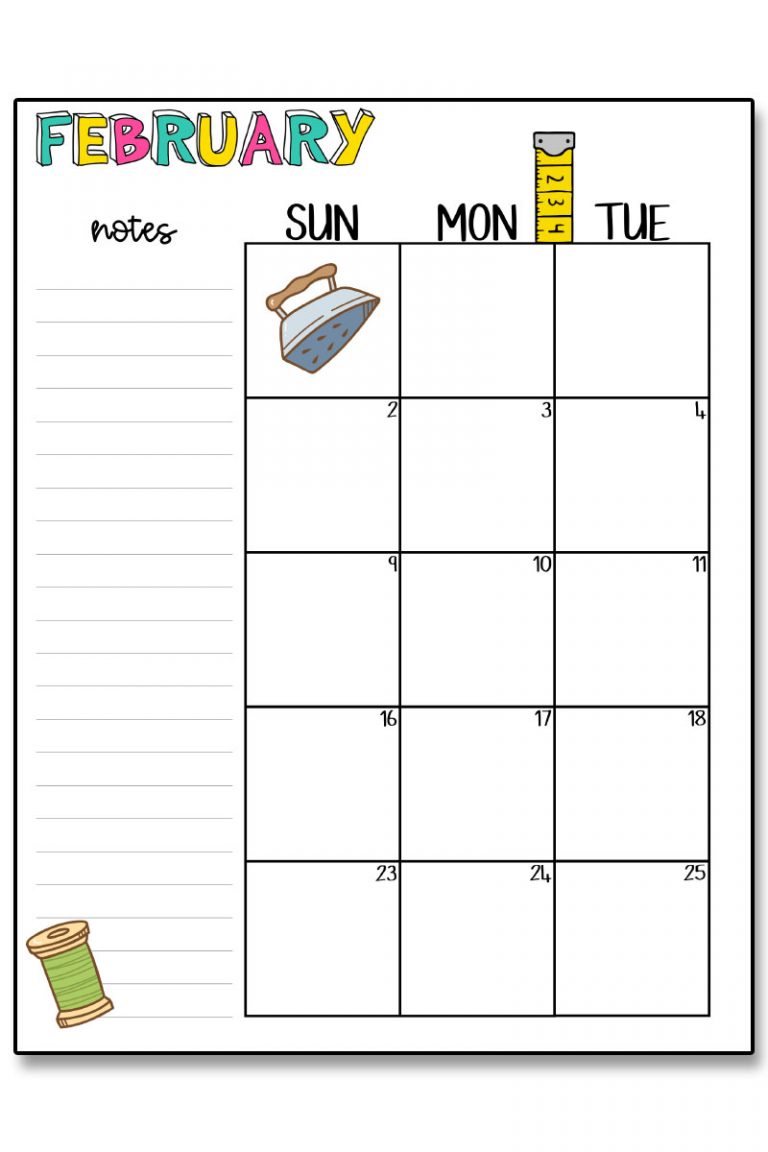 Free 2020 Craft Calendar - A Craft Themed Printable Calendar