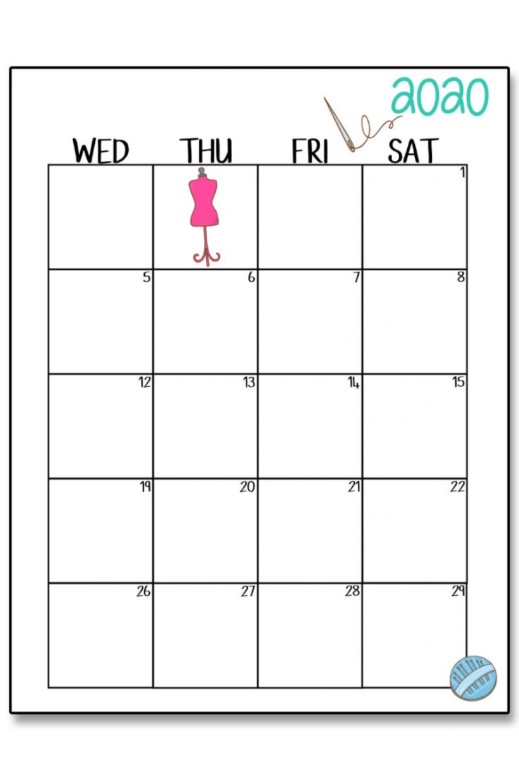 Free 2020 Craft Calendar - A Craft Themed Printable Calendar