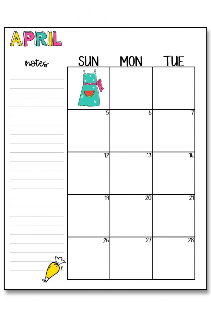 Free 2020 Craft Calendar - A Craft Themed Printable Calendar