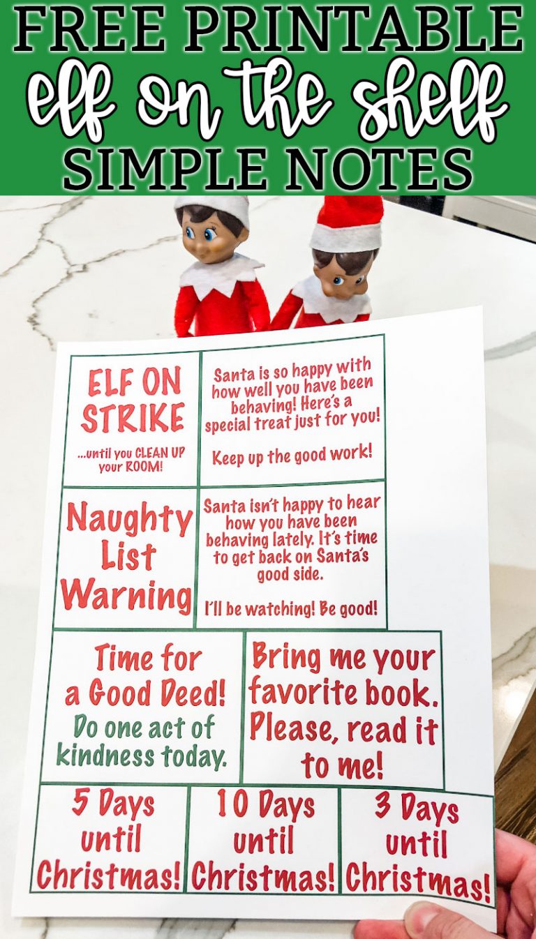 Free Elf on the Shelf Printable Notes - Easy Free Elf on the Shelf Set Ups