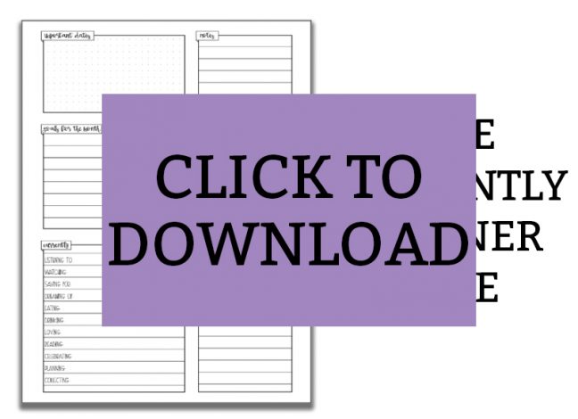 Currently Planner Printable - Free Monthly Planner Update