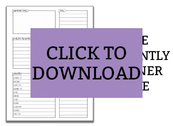 Currently Planner Printable - Free Monthly Planner Update