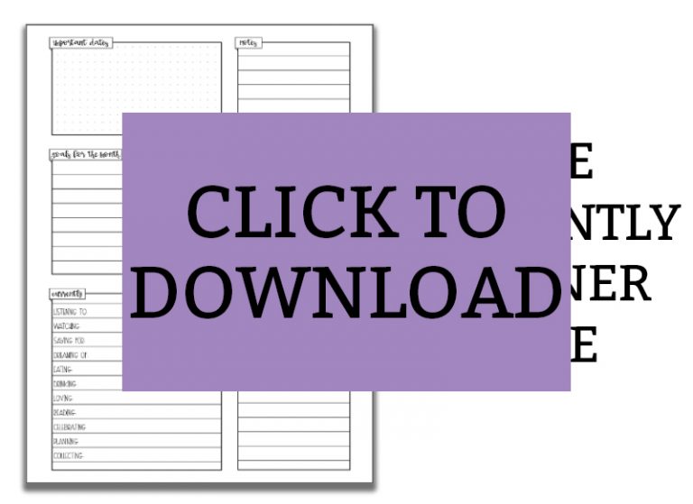 Currently Planner Printable - Free Monthly Planner Update