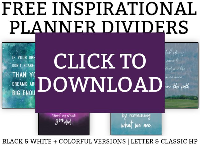 Planner Dividers Printable - 12 Inspirational Planner Dividers