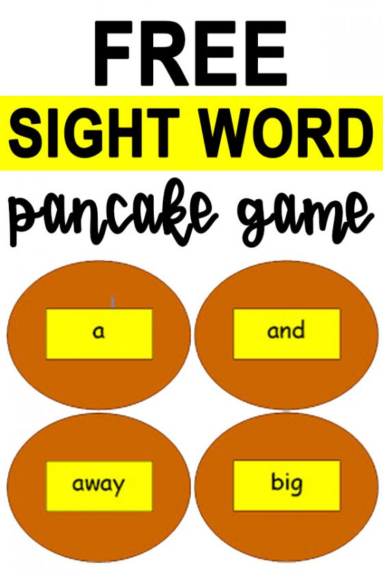 Free Pancake Sight Word Game