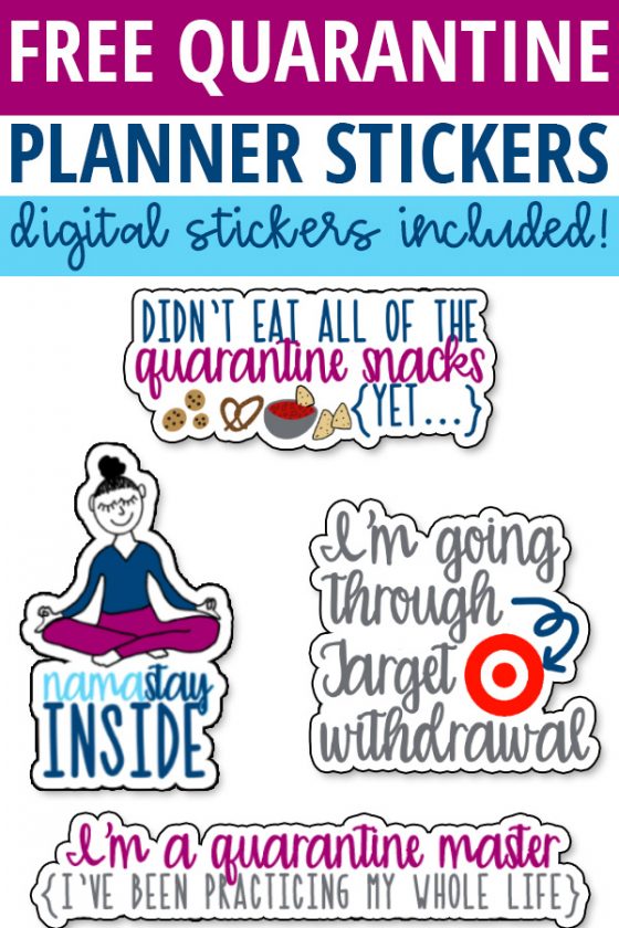 Free Quarantine Planner Stickers - Digital Stickers Included!