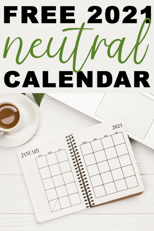 2021 Free Printable Calendar - Neutral 2021 Calendar
