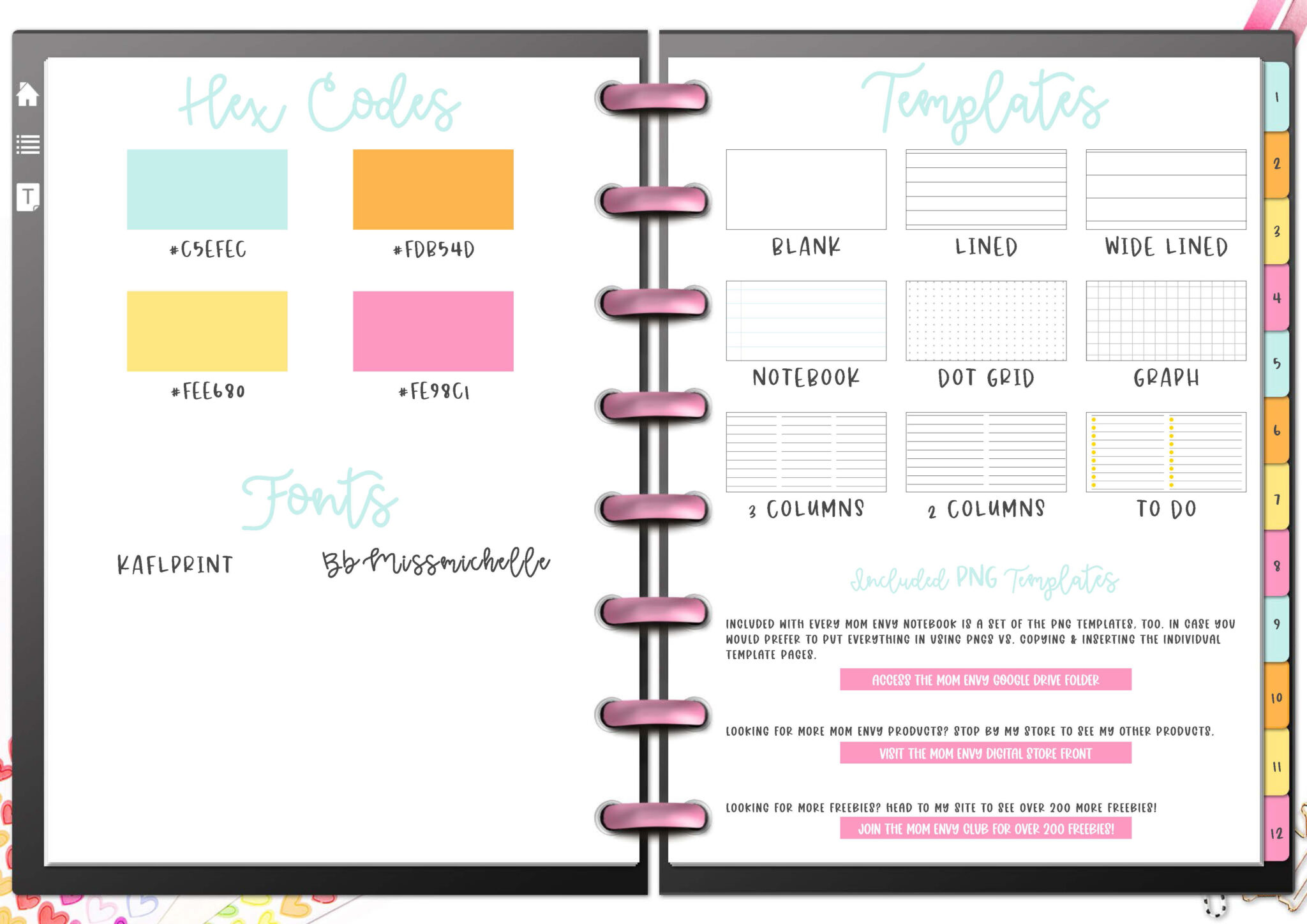 Free Digital Notebook Templates How To Mom Envy