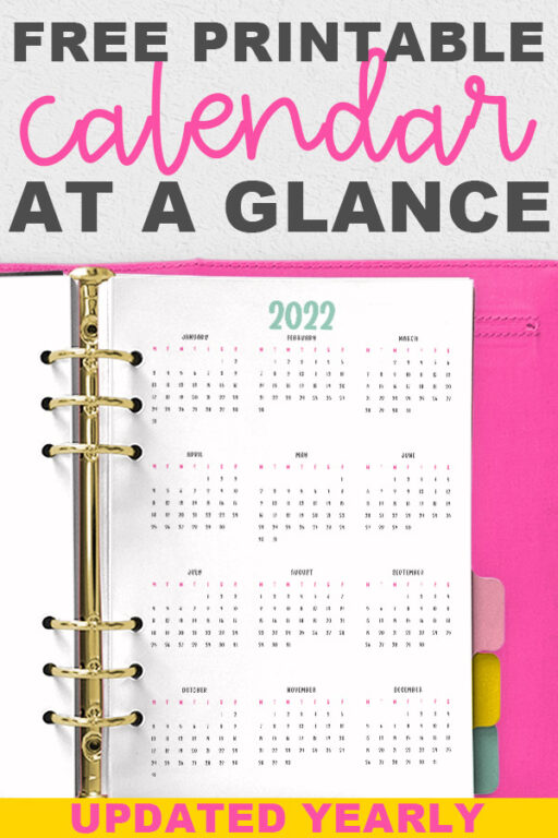 Free Mini Calendar Printables & Digital Planner Files for 2022
