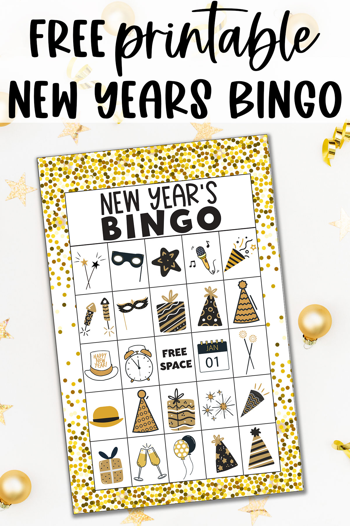 New Year s Bingo Free Printable New Years Bingo Cards 40 Cards In Set 