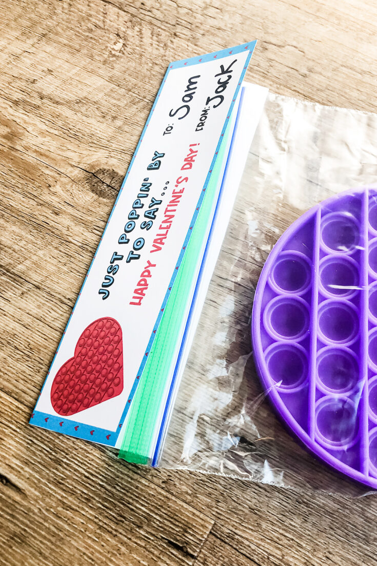 Pop-it Valentine Printable Cards for Pop Its Fidget
