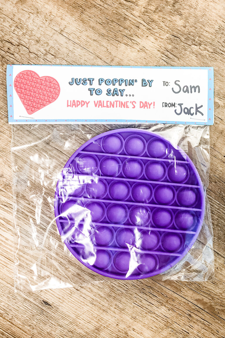 Pop-it Valentine Printable Cards for Pop Its Fidget