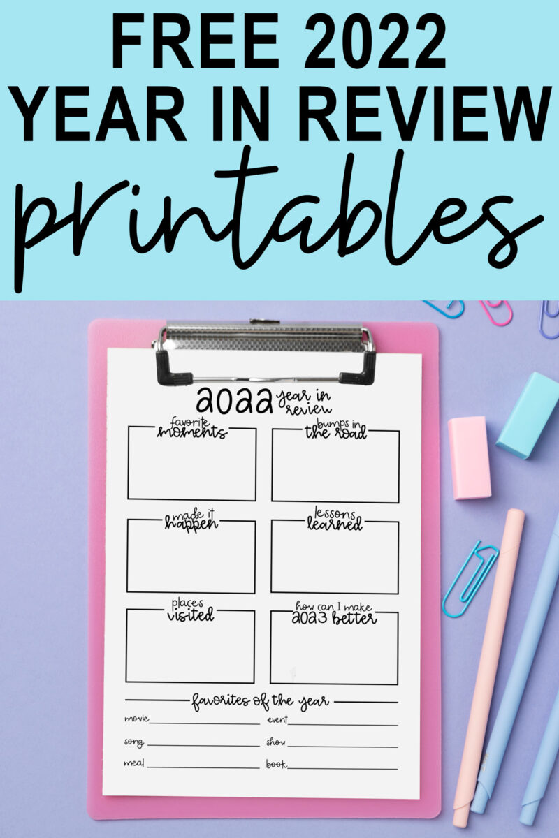 Year in Review Printable - Updated for 2023! - Review your Year!