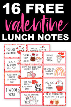 Valentine Lunch Box Notes - Free Printable Valentine's Day Lunch Notes