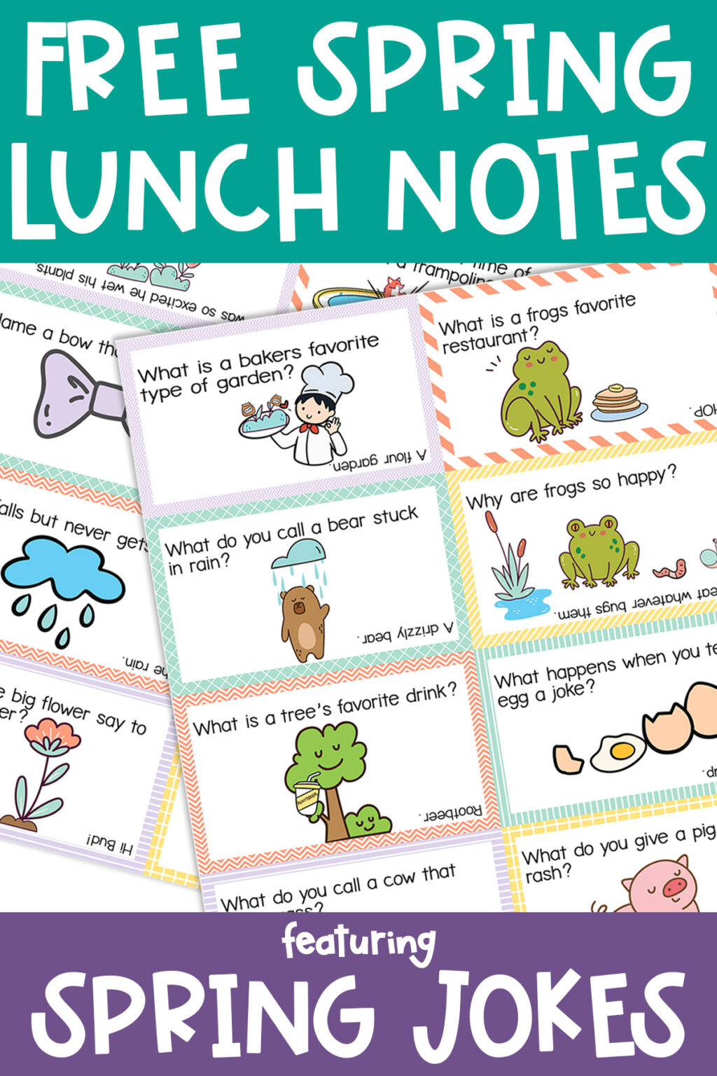 50+ Spring Jokes for Kids - Free Printable Spring Lunch Notes Included