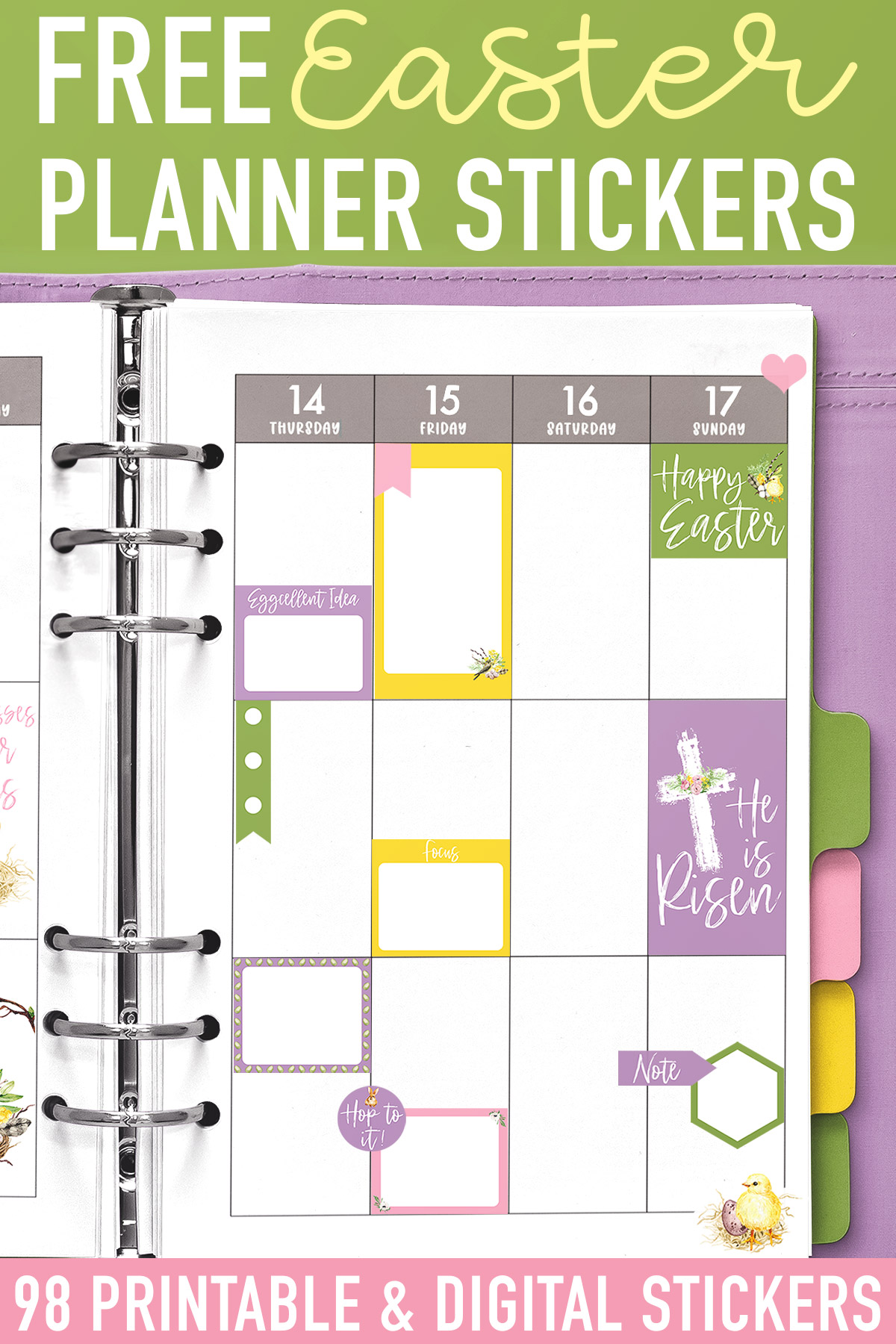 Free Easter Planner Stickers - Free Printable and Digital Stickers Included