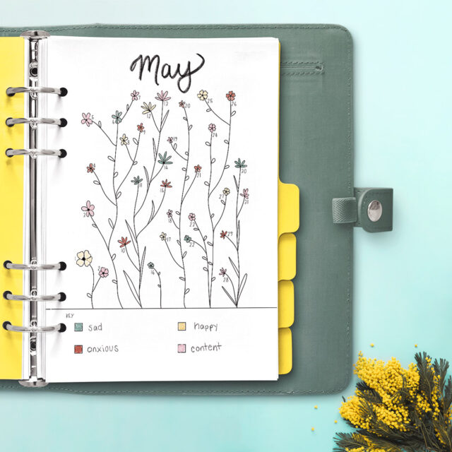 May Mood Tracker and Habit Tracker - Free Bullet Journal Style Printables