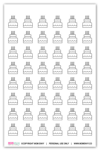 Birthday Planner Stickers - Free Birthday Cake Stickers