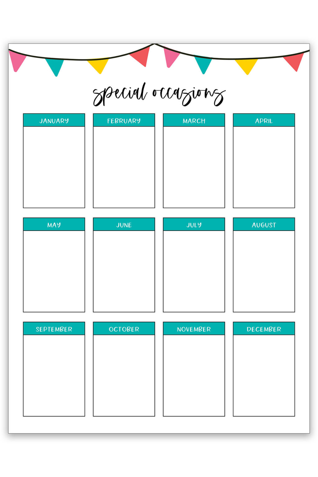 Birthday Tracker Template - Free Birthday Calendar Printables