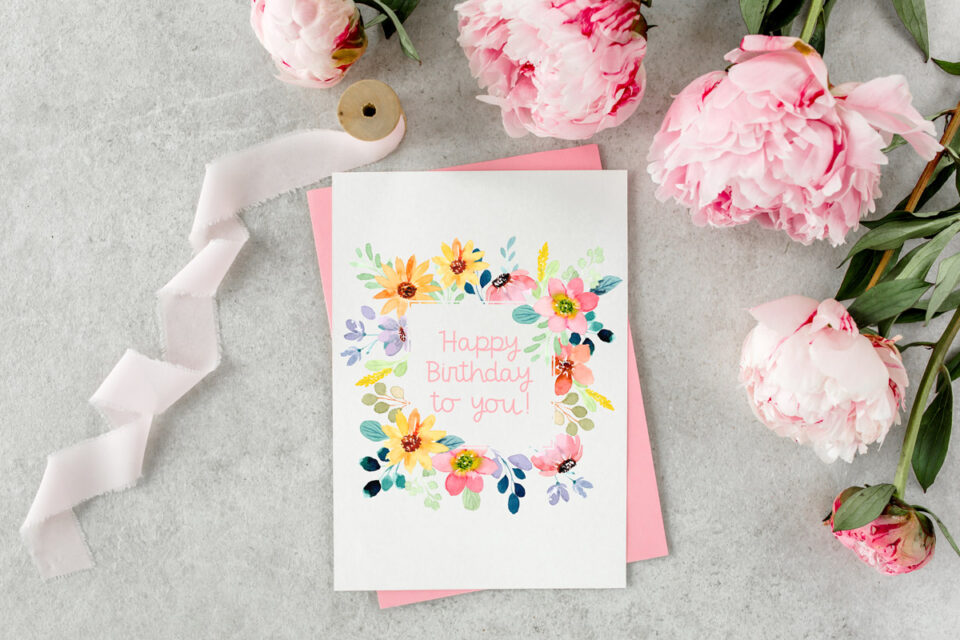 Flower Birthday Card - 8 Free Printable Floral Birthday Cards