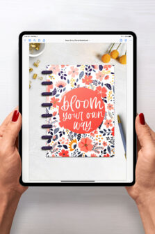 Free Digital Notebook - Floral Design