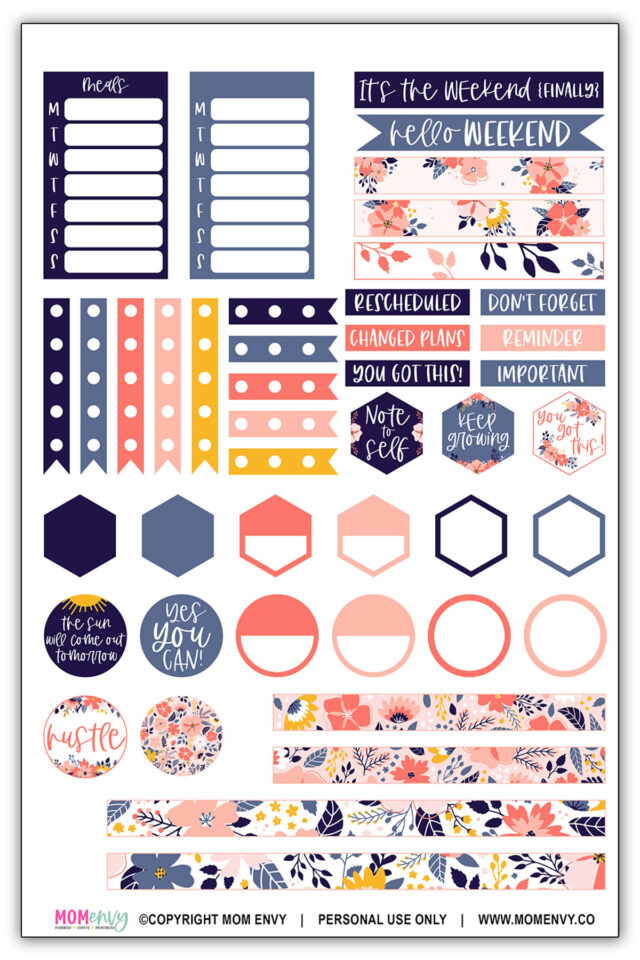 Printable Flower Stickers - Free Floral Planner Stickers
