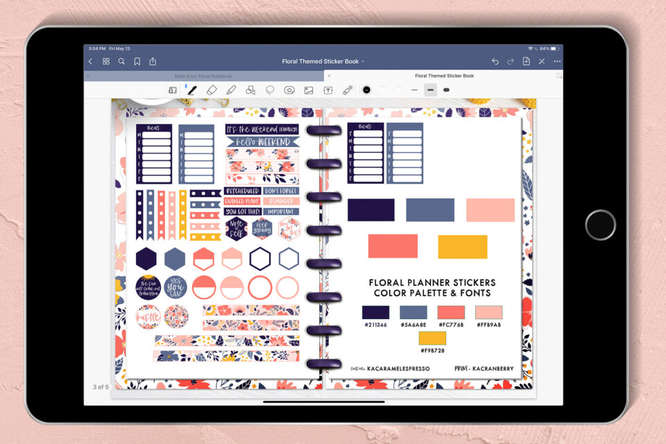 Printable Flower Stickers - Free Floral Planner Stickers