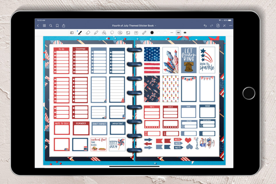 Fourth of July Planner Stickers - Free Patriotic Printable and Digital ...