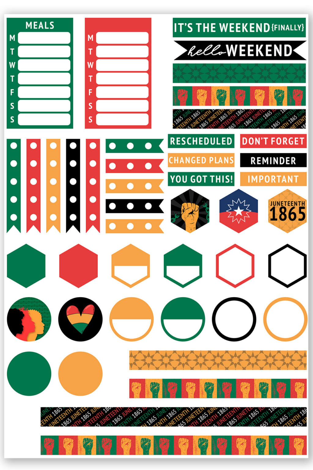 Juneteenth Stickers - Free Juneteenth Planner Stickers