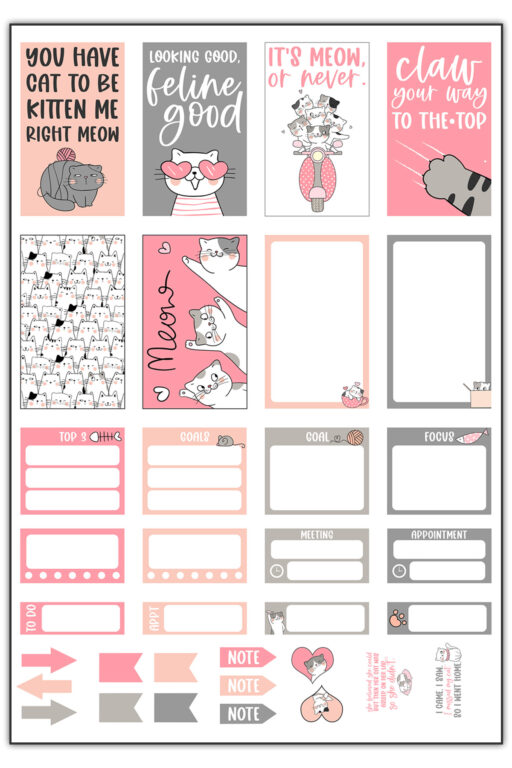 Cat Planner Stickers - Free Digital and Printable Cat Stickers