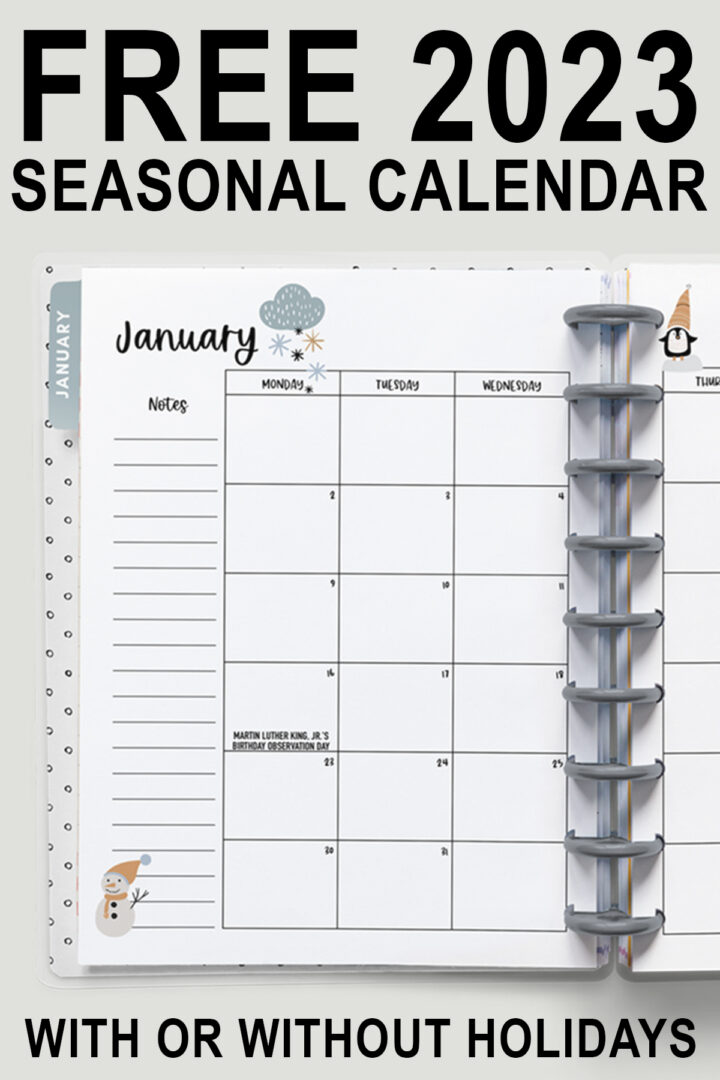 2023-Calendar-with-Holidays-Pinterest - Mom Envy