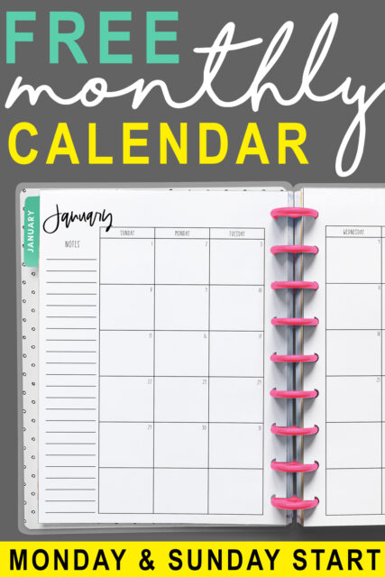 Free Printable 2023 Calendar - Simple Black and White Calendar
