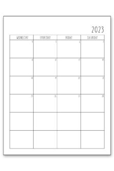 Free Printable 2023 Calendar - Simple Black and White Calendar