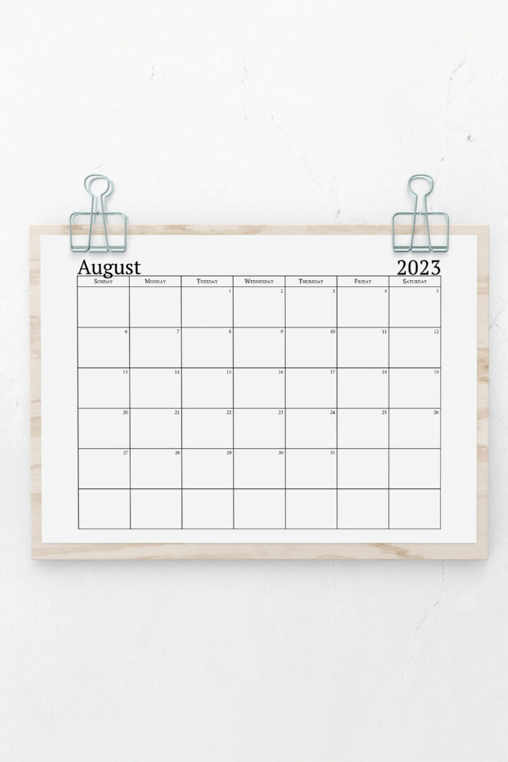 2023 Printable Calendar - One Page Design