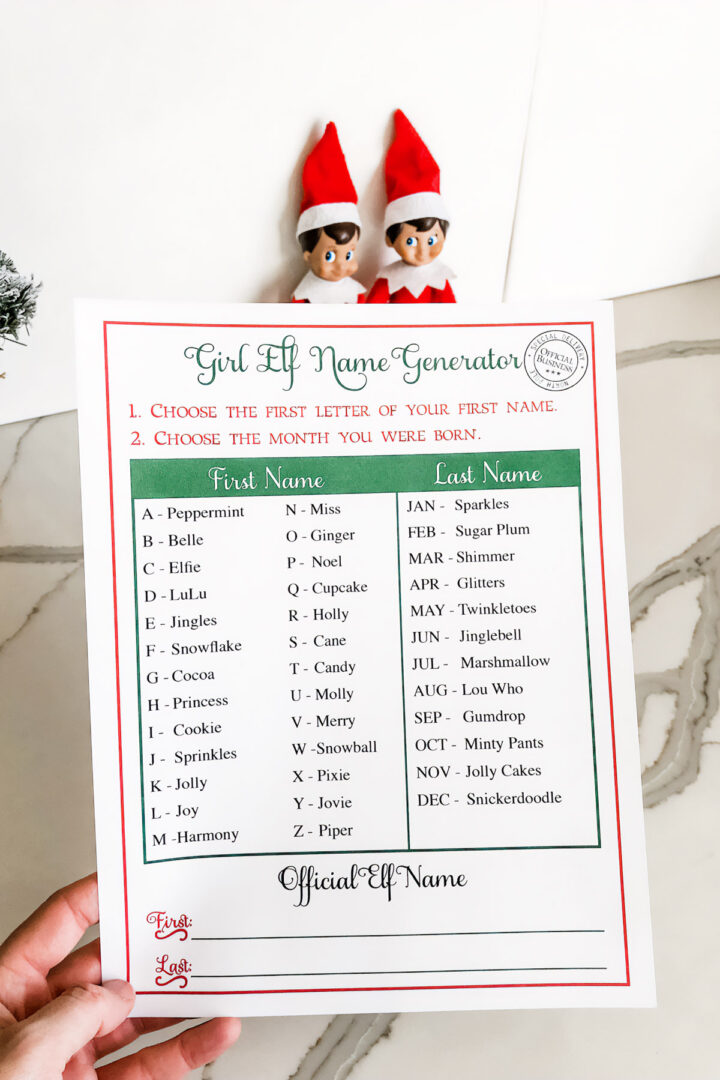 Christmas Elf Name Generator Printable - Free Elf on the Shelf Printable