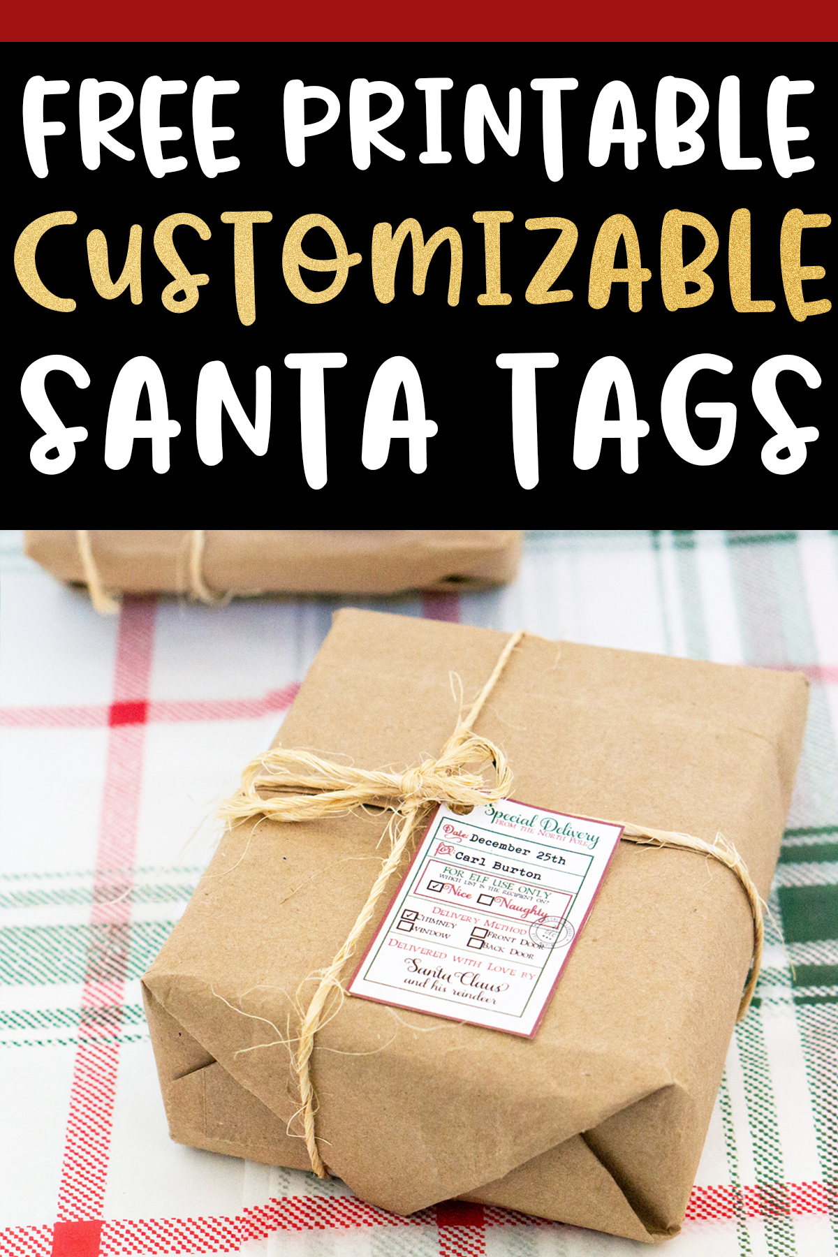 Christmas Tags from Santa Printable Set - Customizable Santa Gift Tags