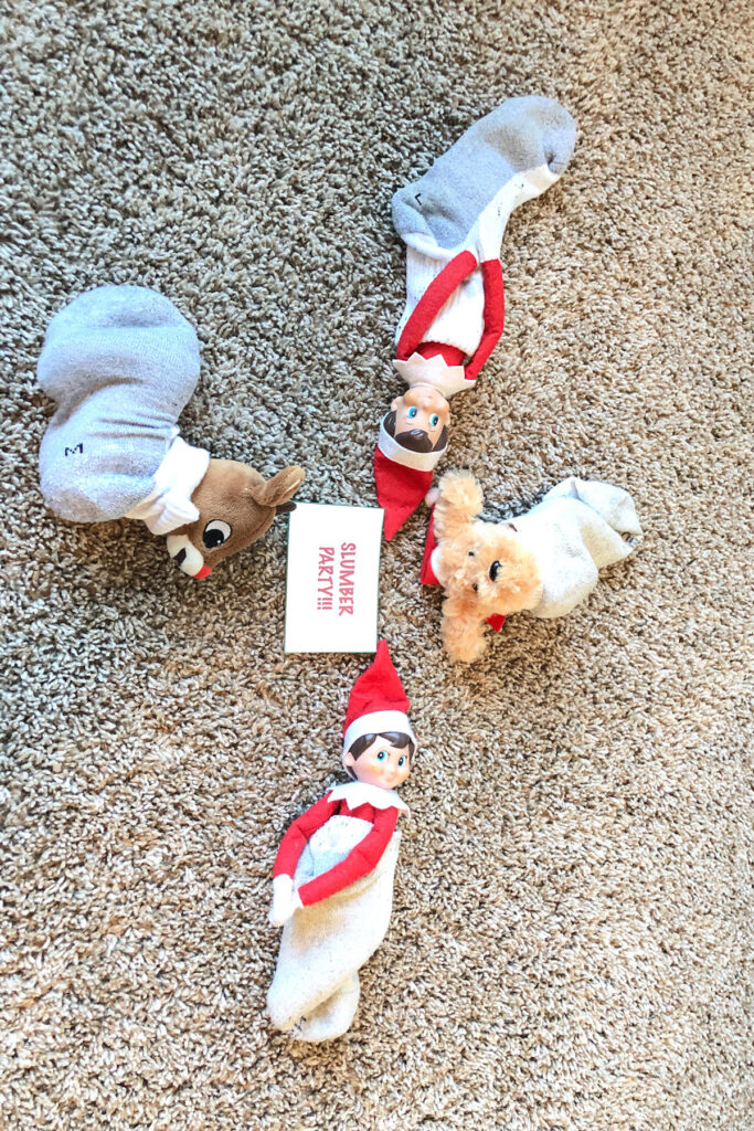 Elf-on-the-Shelf-Ideas-for-Home-Slumber-Party - Mom Envy