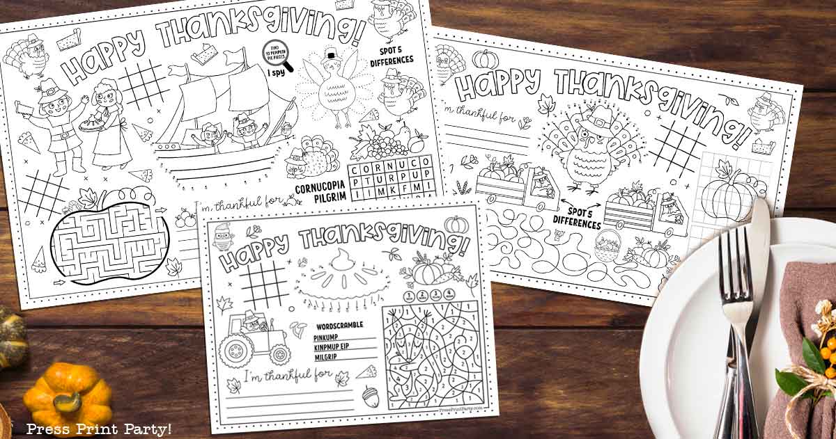 Free Printable Thanksgiving Activities for Kids
