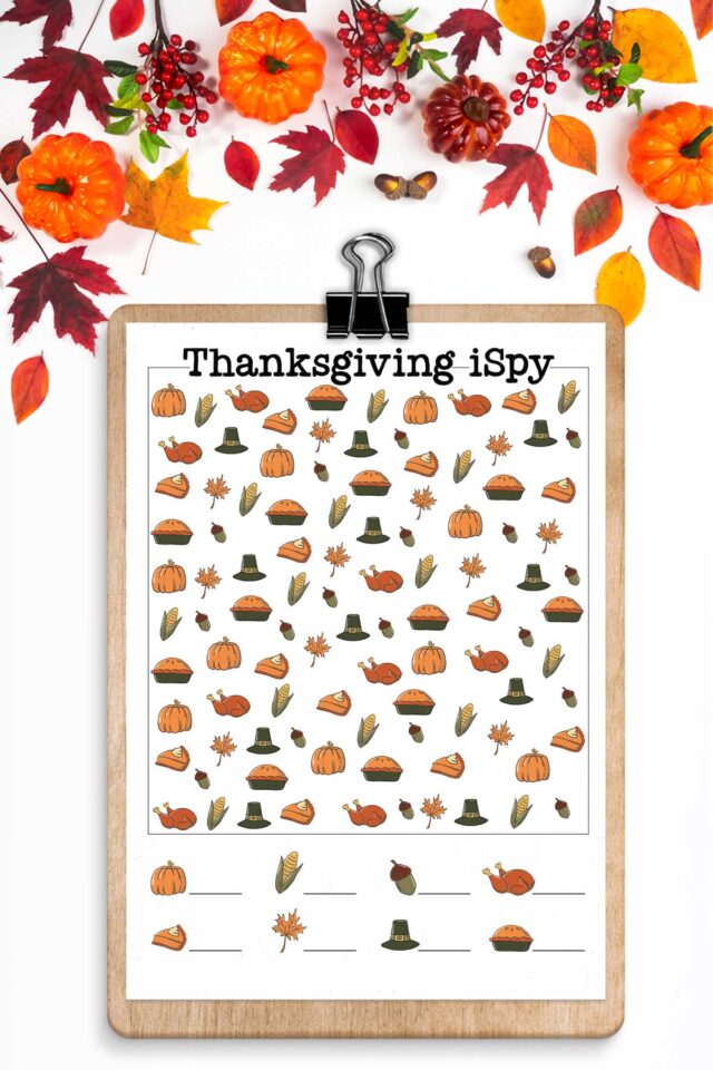 Free i Spy Thanksgiving Printables