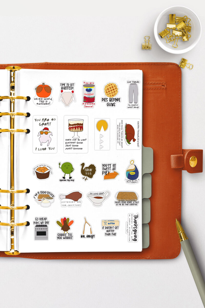 Thanksgiving Planner Stickers - 23 Free Printable & Digital Stickers ...