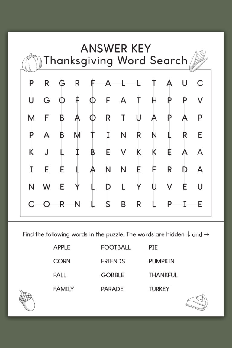 Thanksgiving Word Search Printable Set - 3 Varying Levels of Difficulty ...