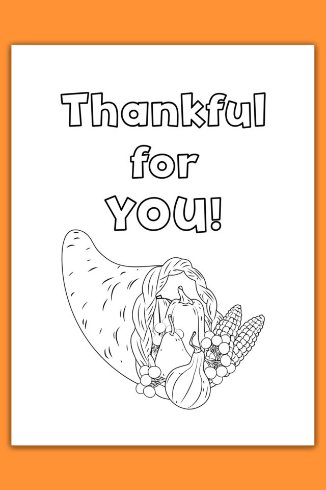 Thanksgiving Cards Coloring Pages - 10 Free Cards Included
