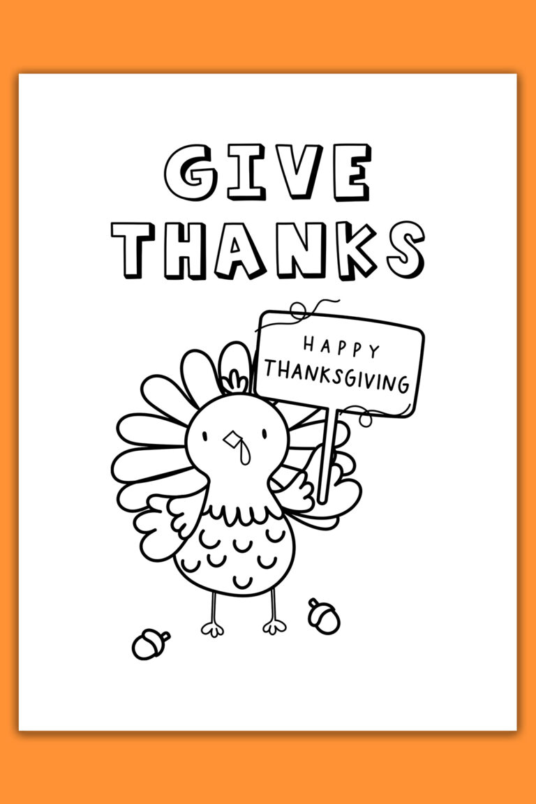 Thanksgiving Cards Coloring Pages - 10 Free Cards Included