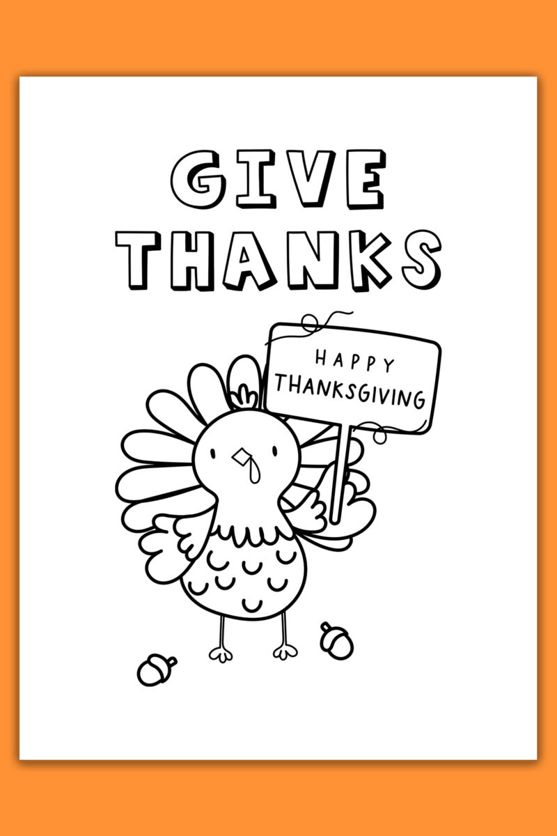 Thanksgiving Cards Coloring Pages - 10 Free Cards Included